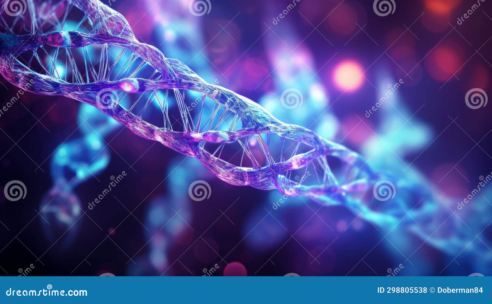 Macro Shot of DNA Molecule. Scientific Image of Cell Structure ...