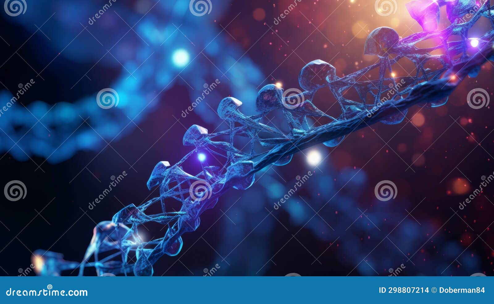 Macro Shot of DNA Molecule. Scientific Image of Cell Structure ...