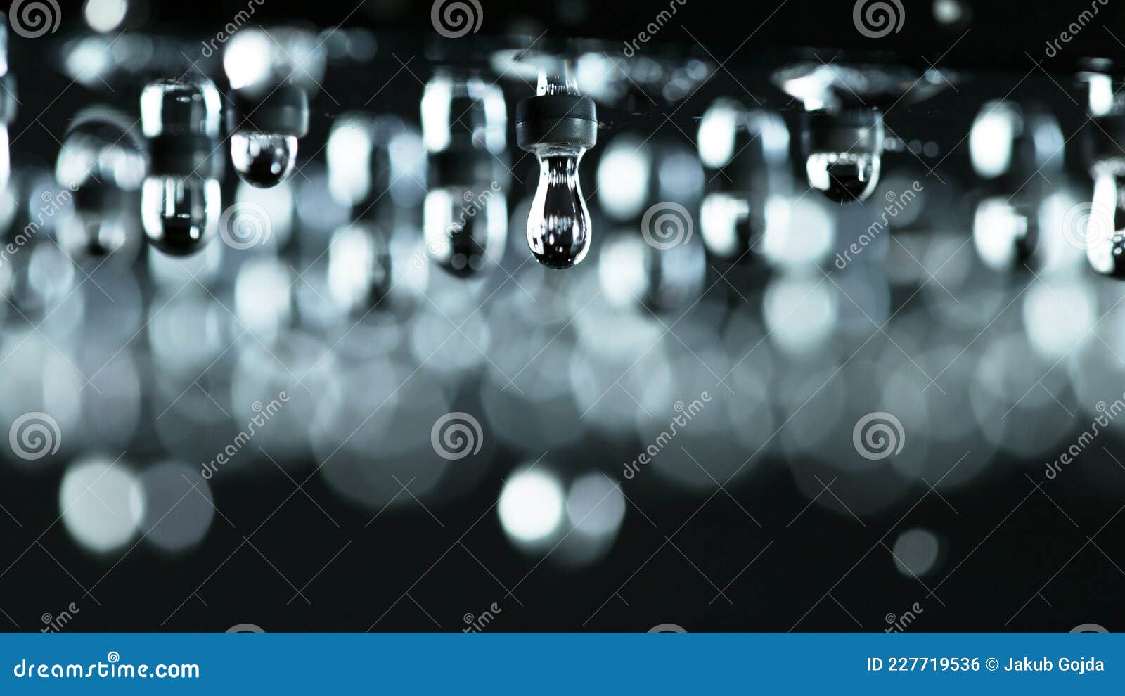 Macro Shot of Dripping Water Drops from Shower Head Stock Photo - Image ...