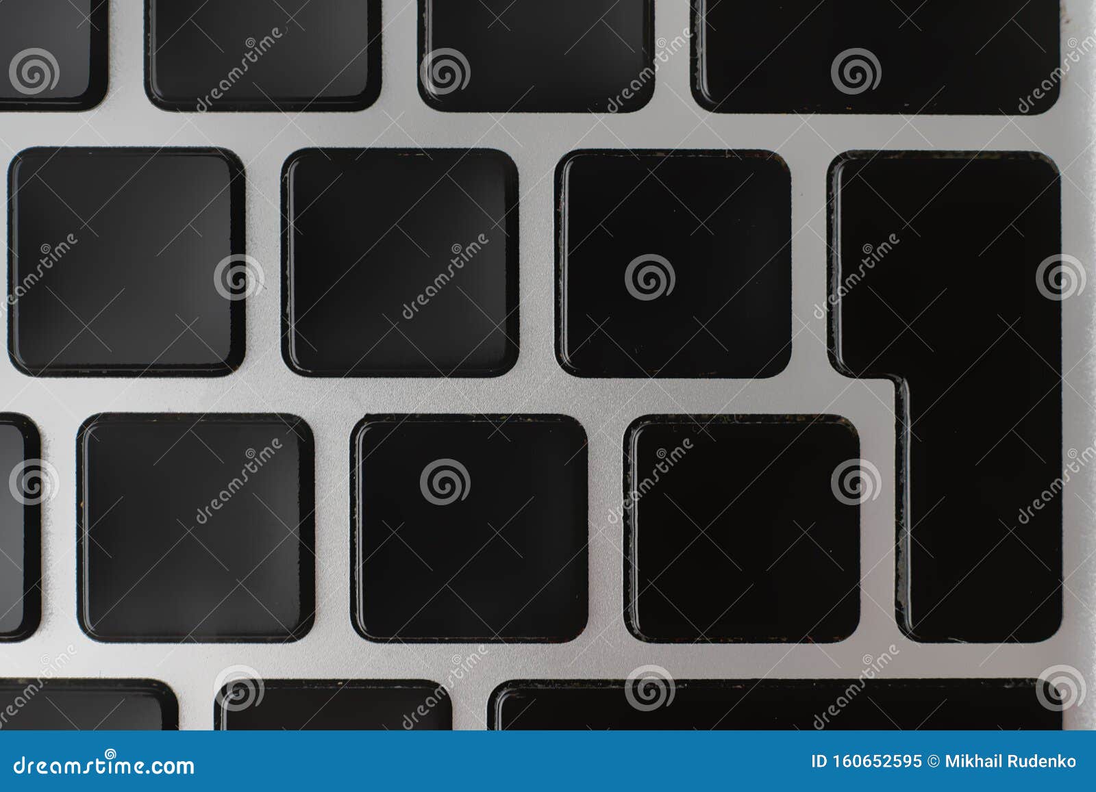 Macro Shot of Empty Blank Keys on a Keyboard without Letter Stock Image ...