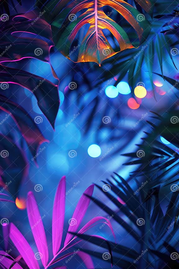 Macro Shot of Foliage with Subtle Lighting Effects Stock Image - Image ...