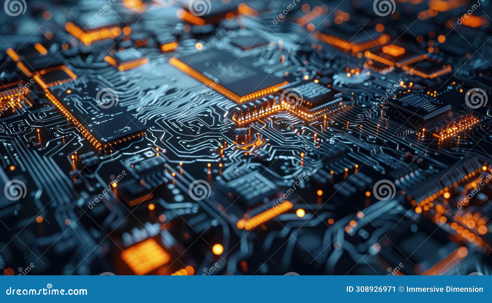 Macro Shot of a Graphic Chip with Full Details. Microchip and Graphic ...