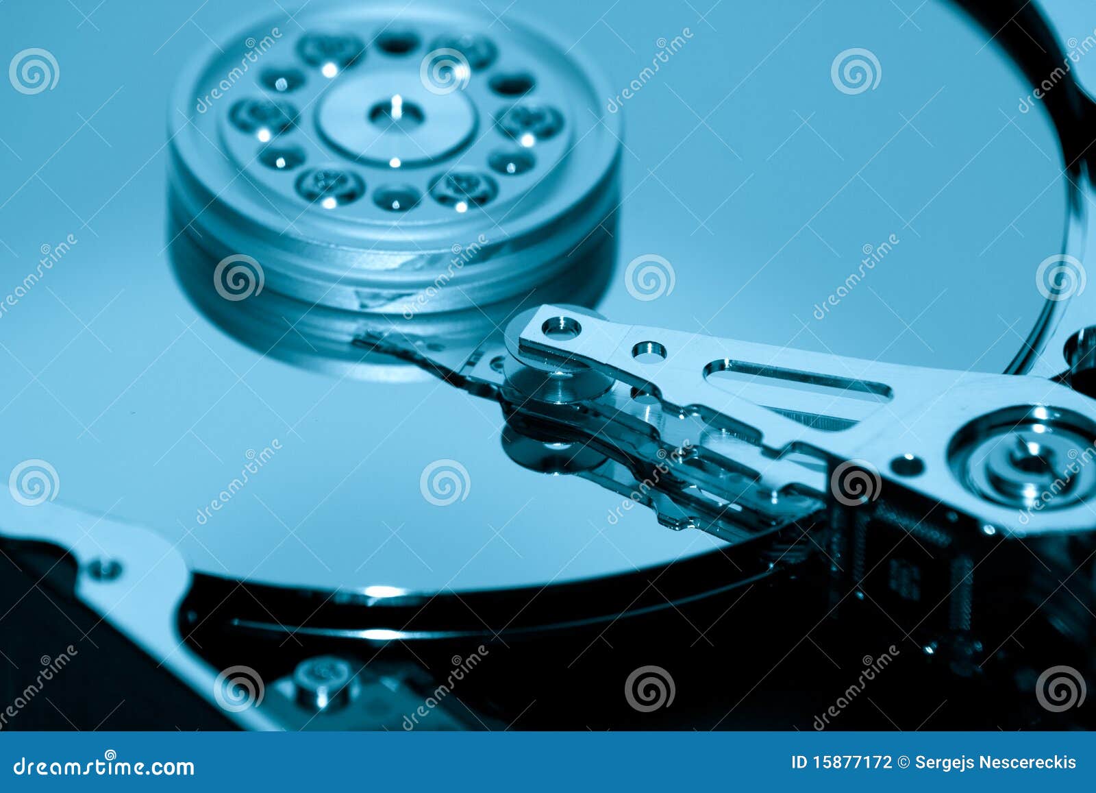 Macro shot of hard disk. stock photo. Image of circle - 15877172