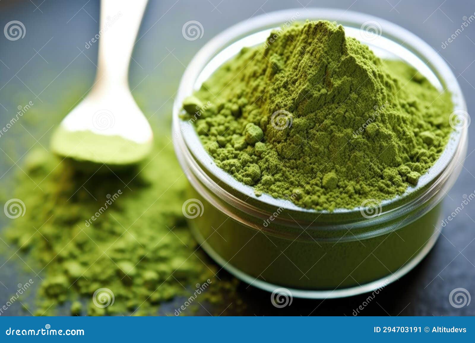 Macro Shot of Herbal Supplement Powder in a Container Stock Image ...