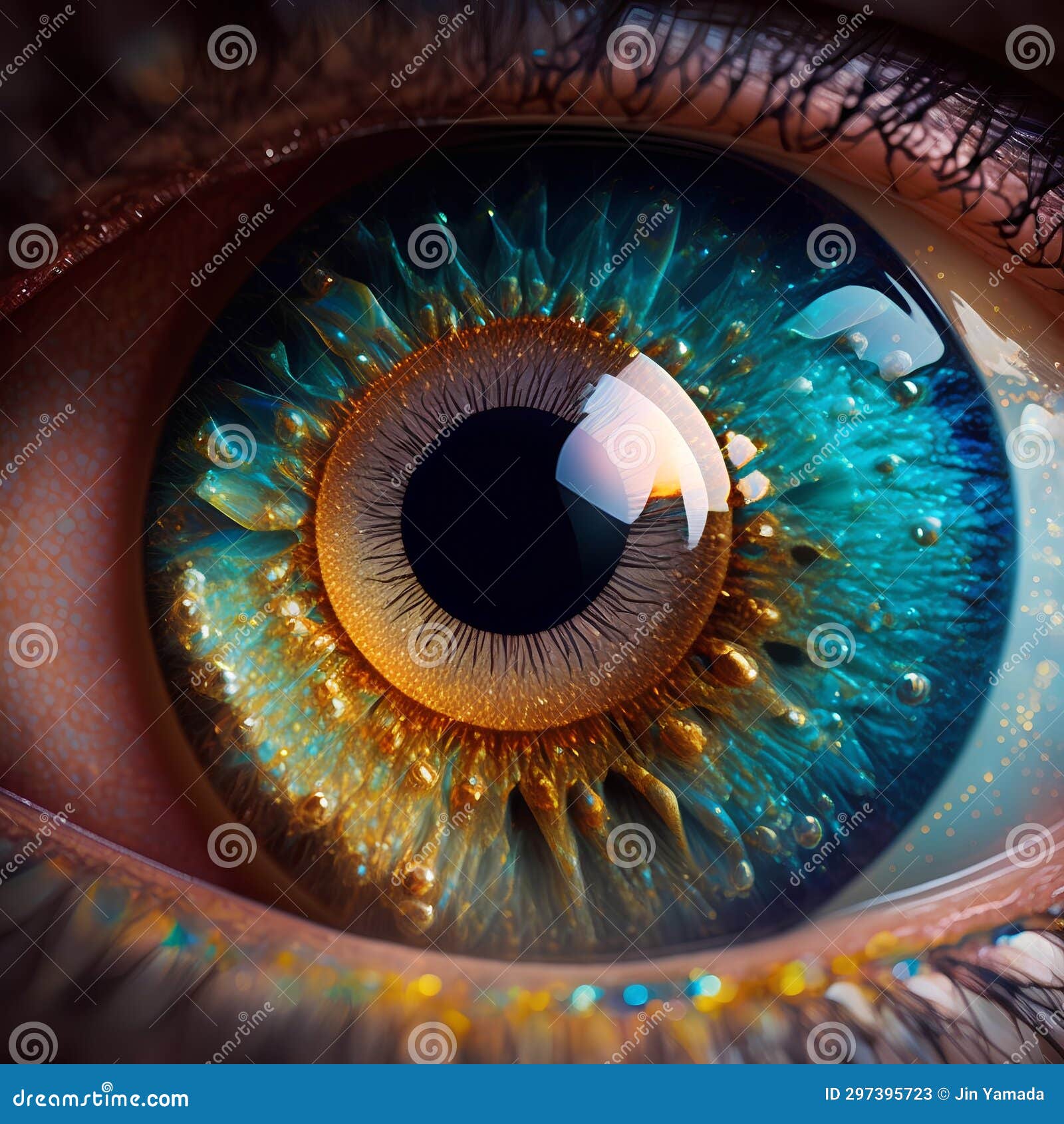Macro Shot of Human Eye with Iris. 3d Rendering Stock Illustration ...