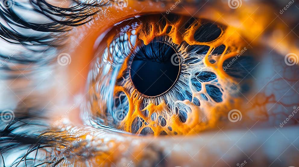 Macro Shot of a Human Eye with Vibrant Colors, Abstract Pattern. Vision ...