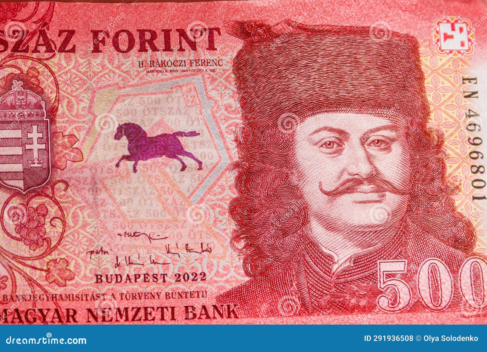 Macro Shot of 500 Hungarian Forint Bill Stock Photo - Image of budapest ...