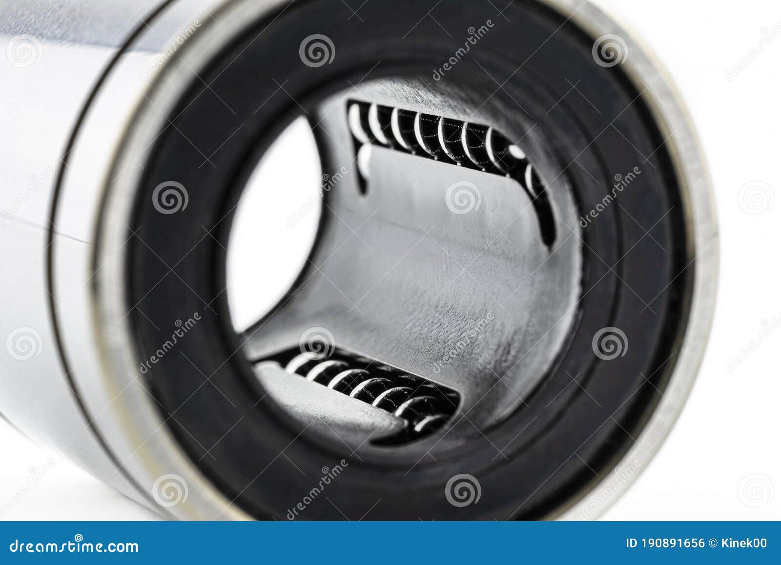 Macro Shot of the Inside of a Linear Bearing, Isolated on a White ...