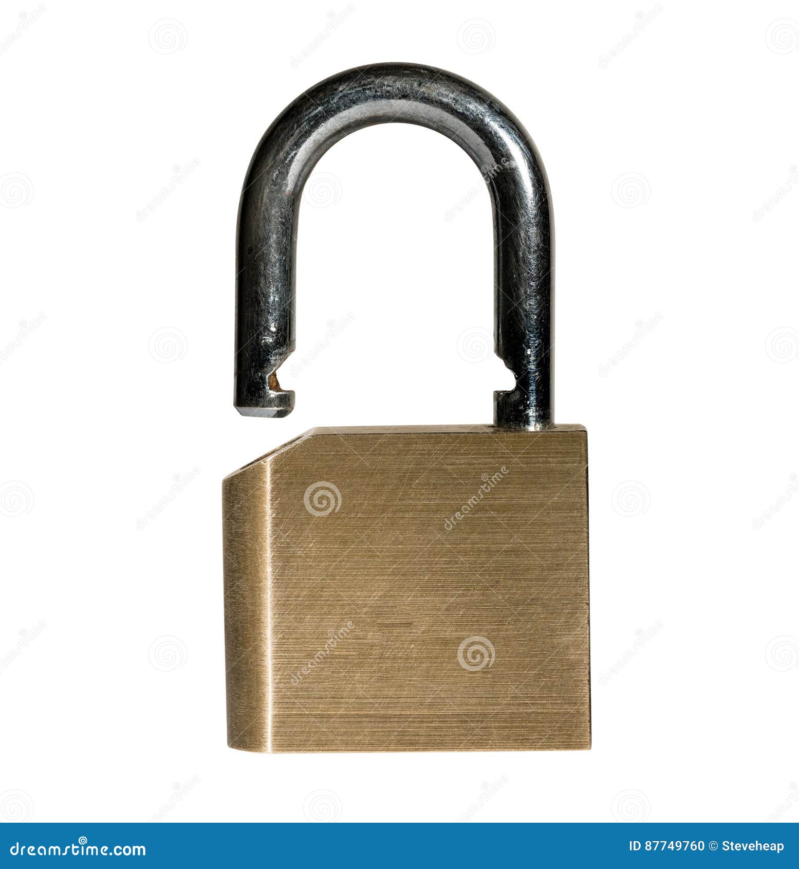 Macro Shot of Isolated Brass Padlock Stock Photo - Image of single ...