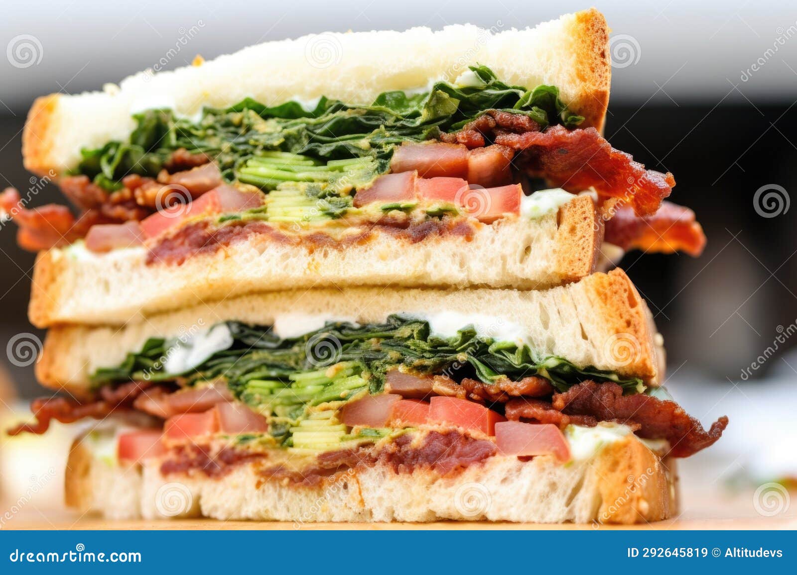 Macro Shot of the Layers Inside a Blt Sandwich Stock Image - Image of ...