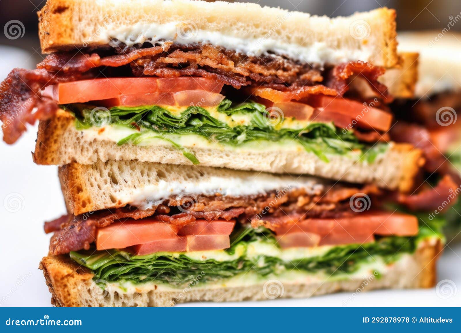 Macro Shot of the Layers Inside a Blt Sandwich Stock Photo - Image of ...