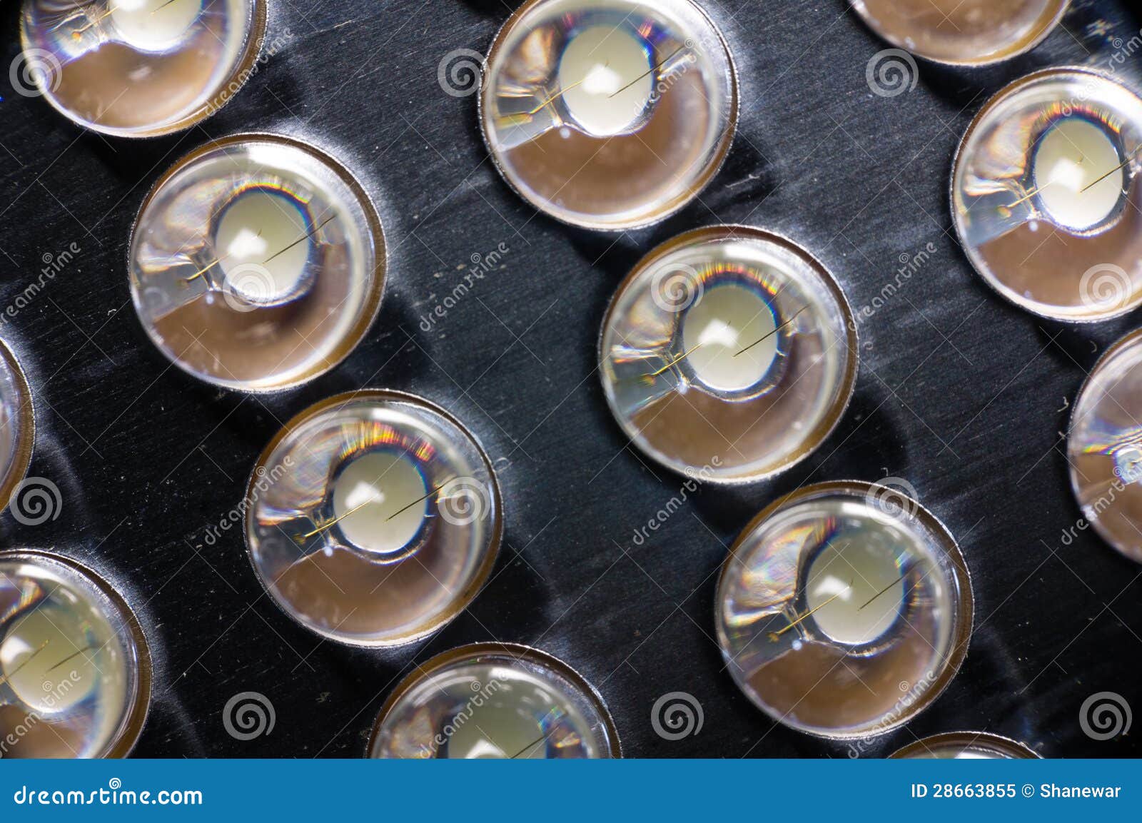 Macro Shot of Led Light Array Stock Image - Image of electronics ...