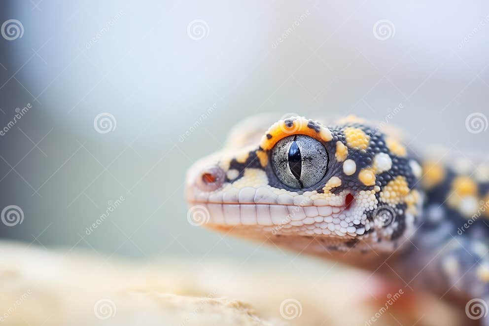 Macro Shot of Leopard Geckos Spotted Pattern Stock Illustration ...