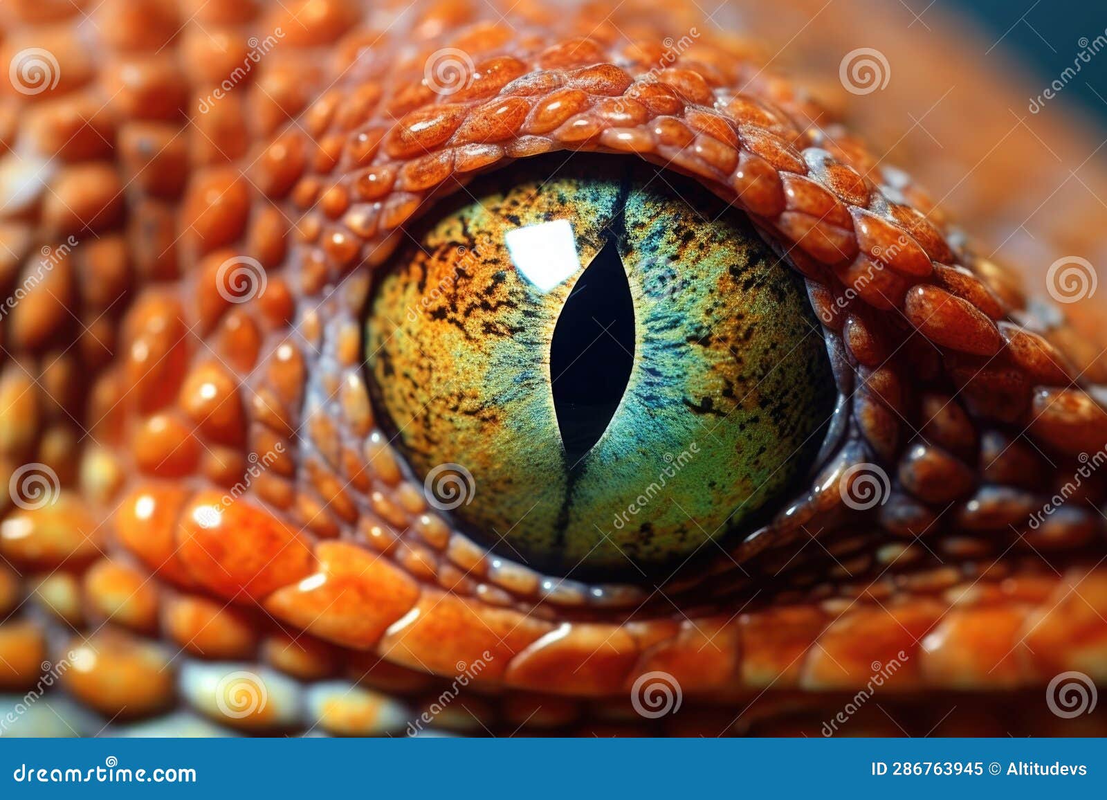 Macro Shot of a Lizards Eye during Shedding Process Stock Illustration ...