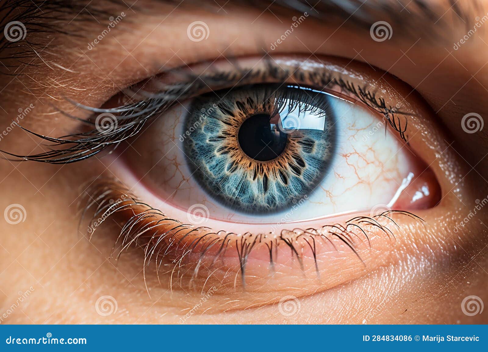 Macro Shot of Male Human Blue Eye Stock Illustration - Illustration of ...