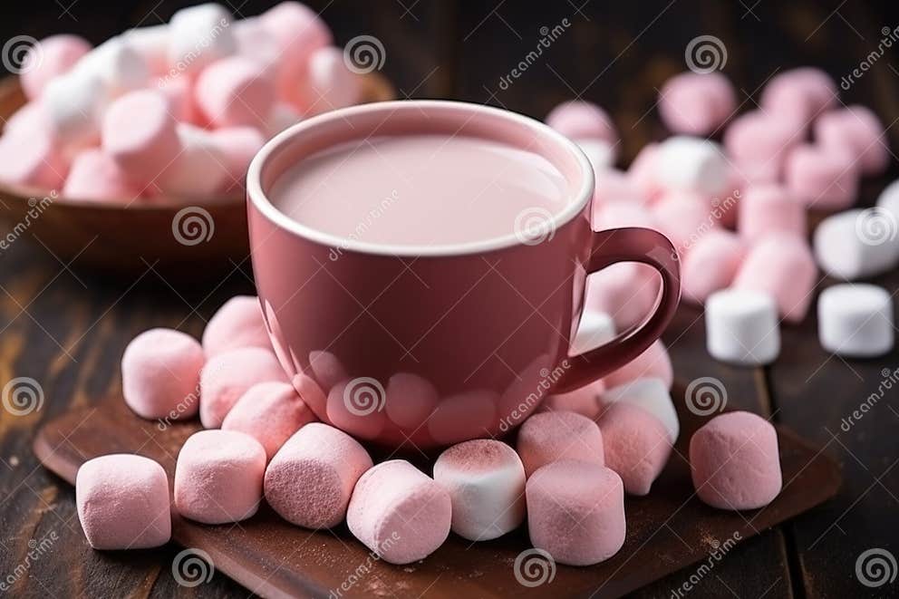 Macro Shot of Marshmallows Floating in Hot Chocolate Stock Photo ...