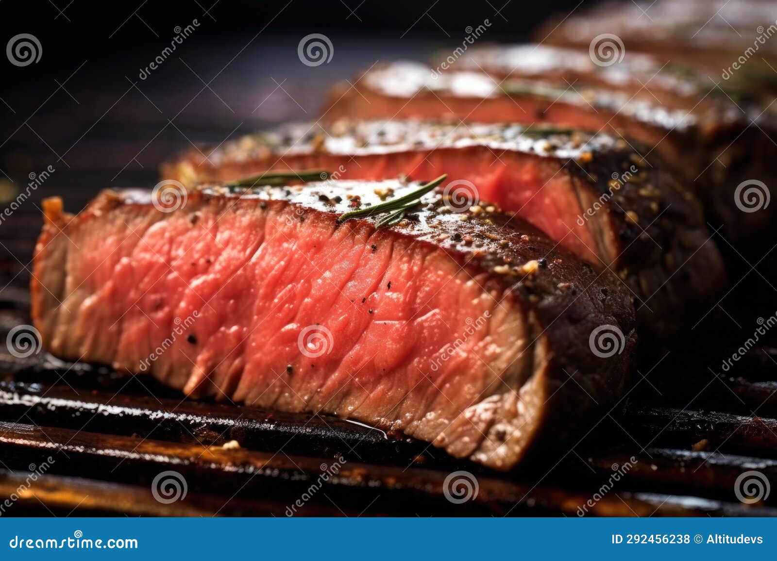 Macro Shot of Medium-rare Steak Texture after Slicing Stock Photo ...