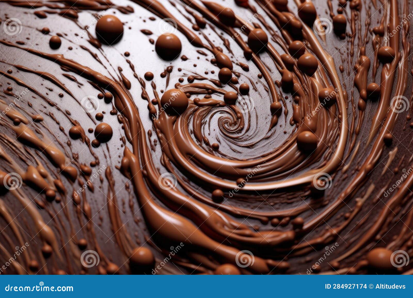 Macro Shot of Melted Chocolate Swirls and Patterns Stock Photo - Image ...