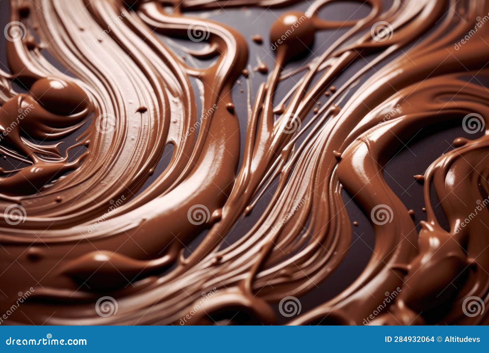 Macro Shot of Melted Chocolate Swirls and Patterns Stock Photo - Image ...