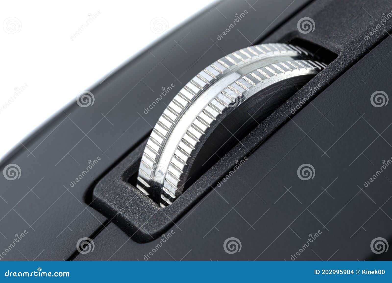 A Macro Shot of a Metal Roller from a Modern Wireless Computer Mouse ...