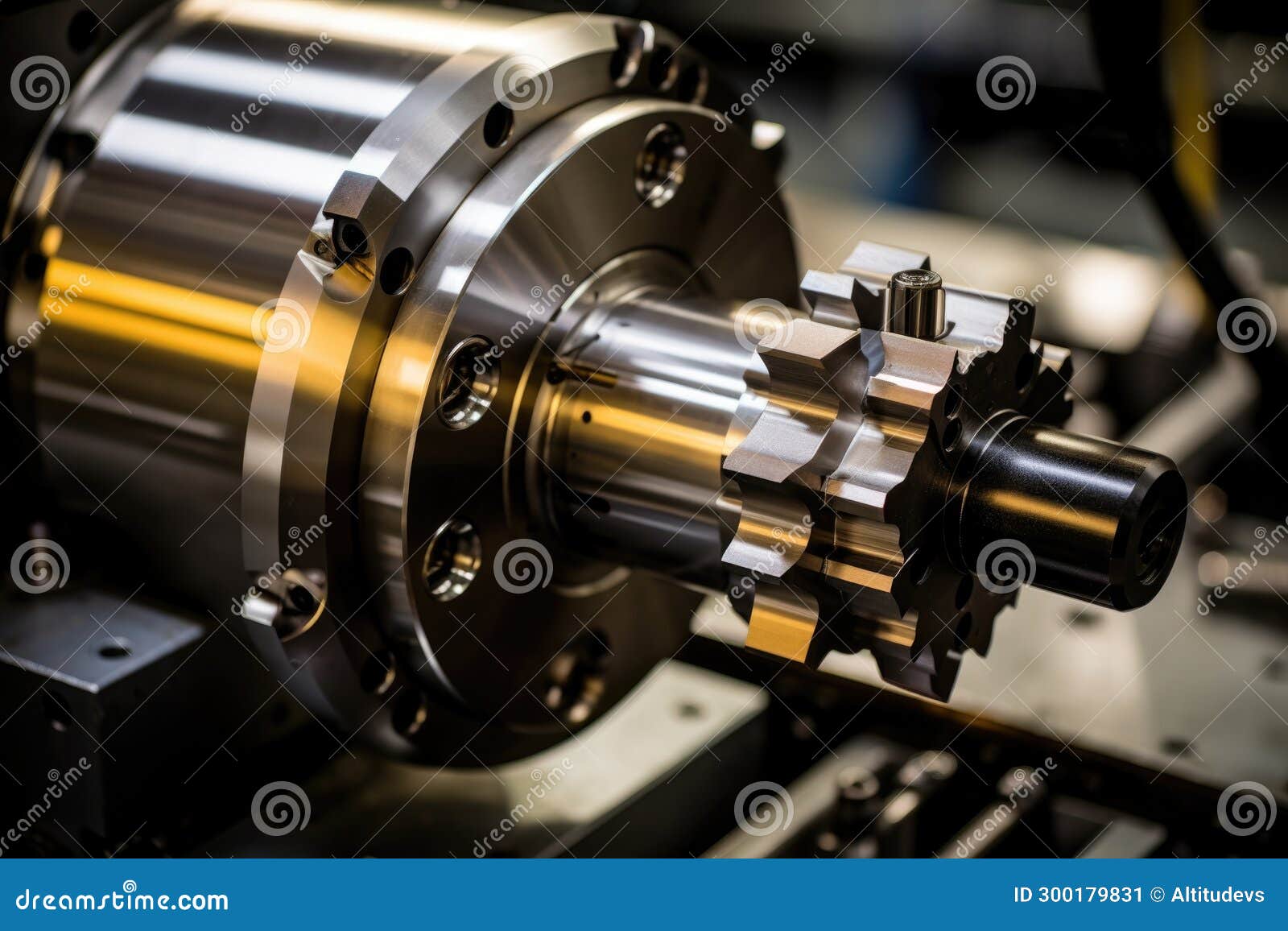 Macro Shot of a Metal Workpiece on a Cnc Lathe Stock Image - Image of ...