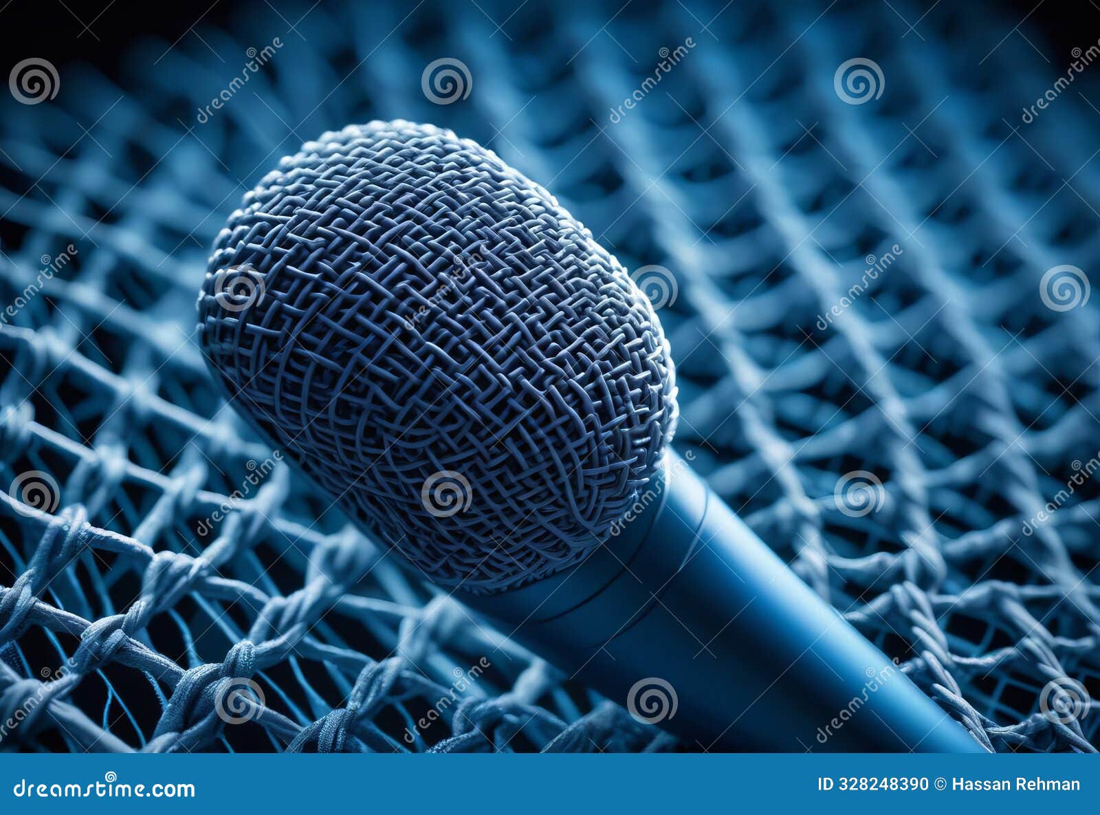 Macro Shot of a Microphone Mesh in Shades of Blue Stock Illustration ...