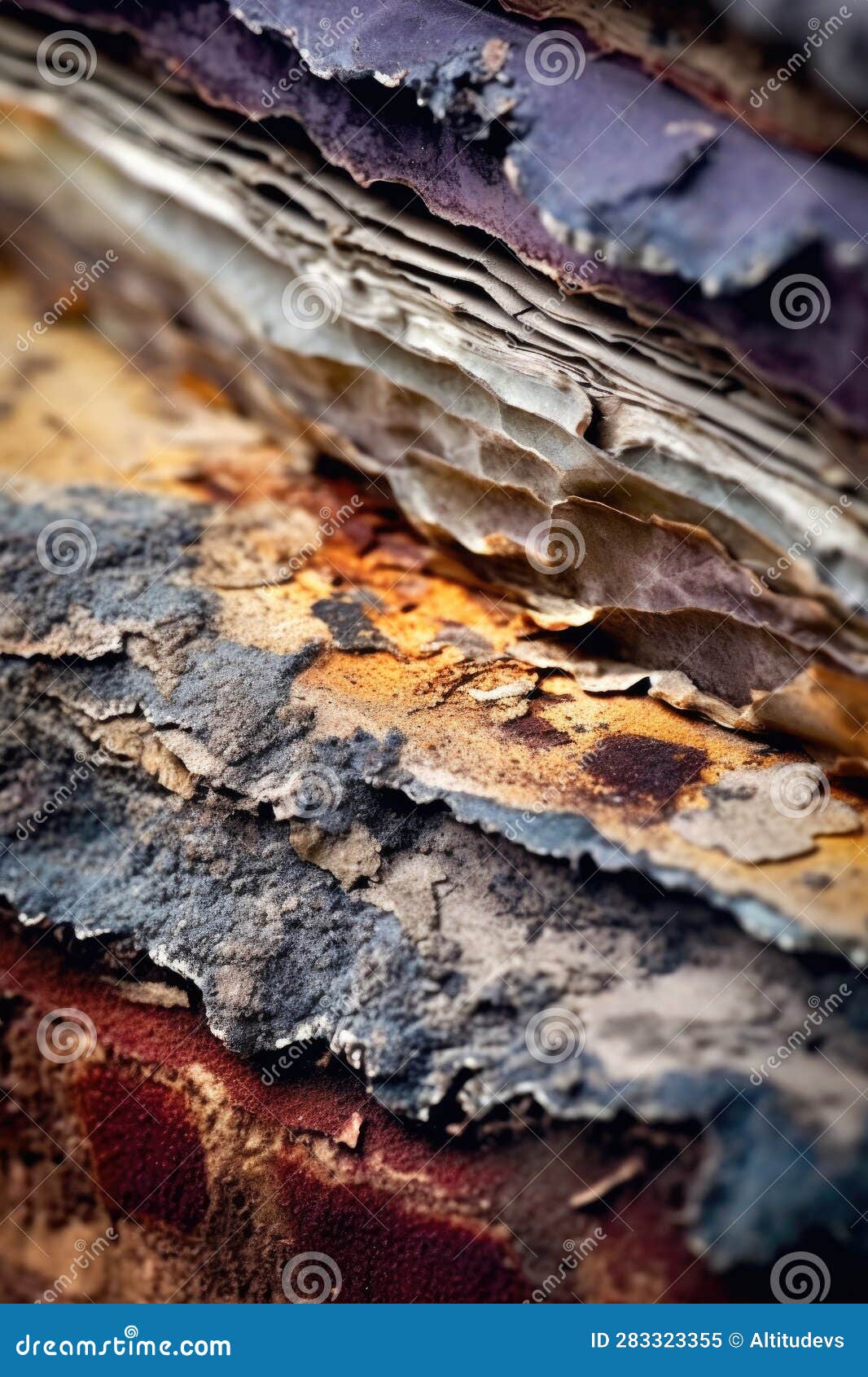 Macro Shot of Old Book Page Edges, Showing Age Stock Image - Image of ...