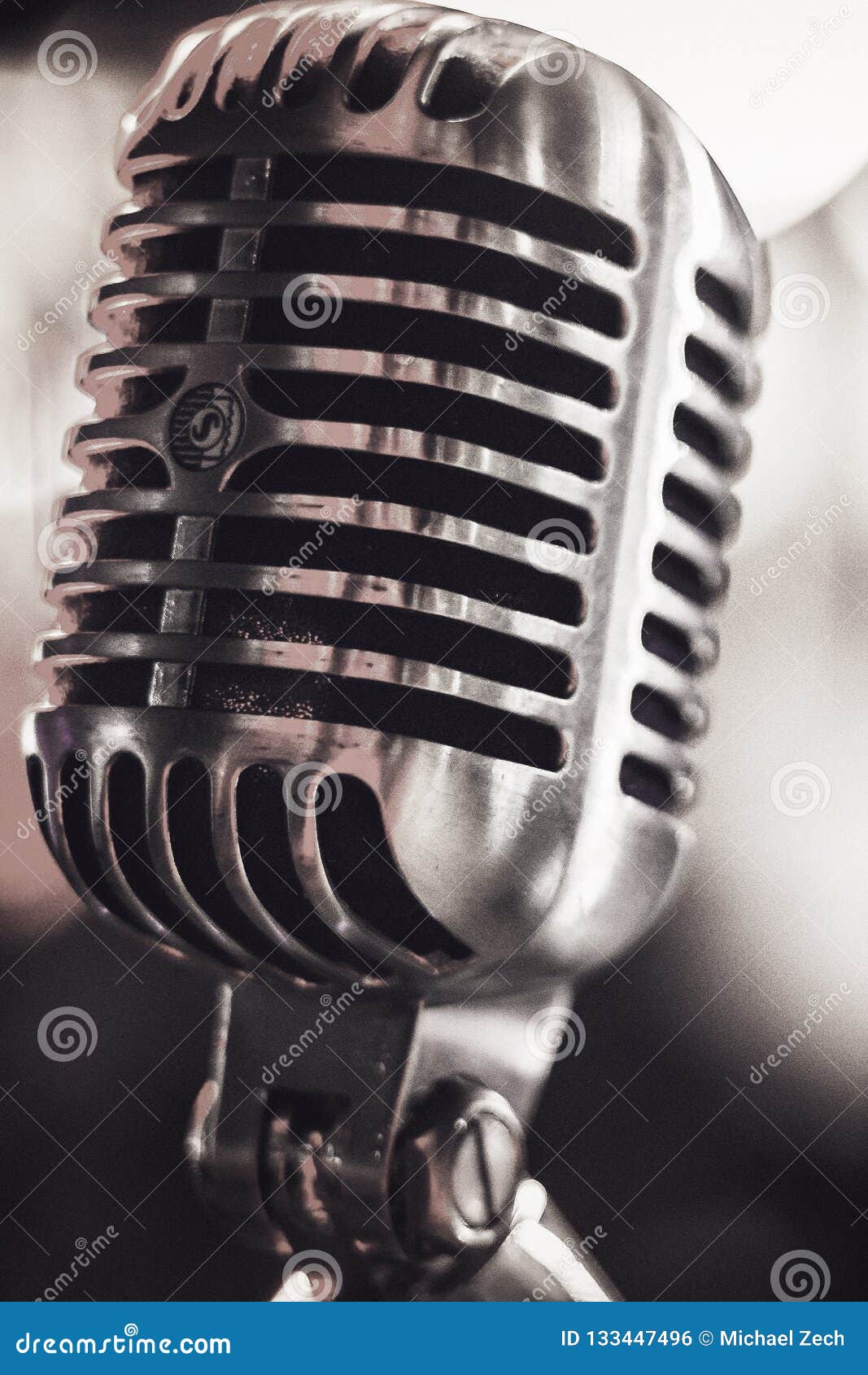 Macro Shot of an Old Vintage Silver Microphone Editorial Photo - Image ...