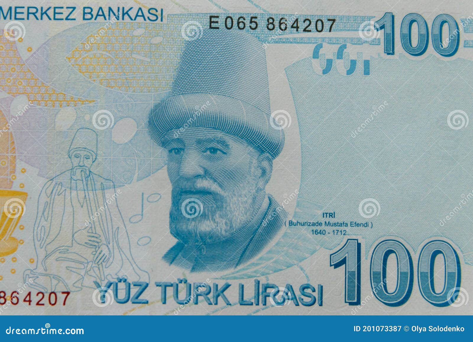Macro Shot of One Hundred Turkish Lira Banknote Stock Image - Image of ...