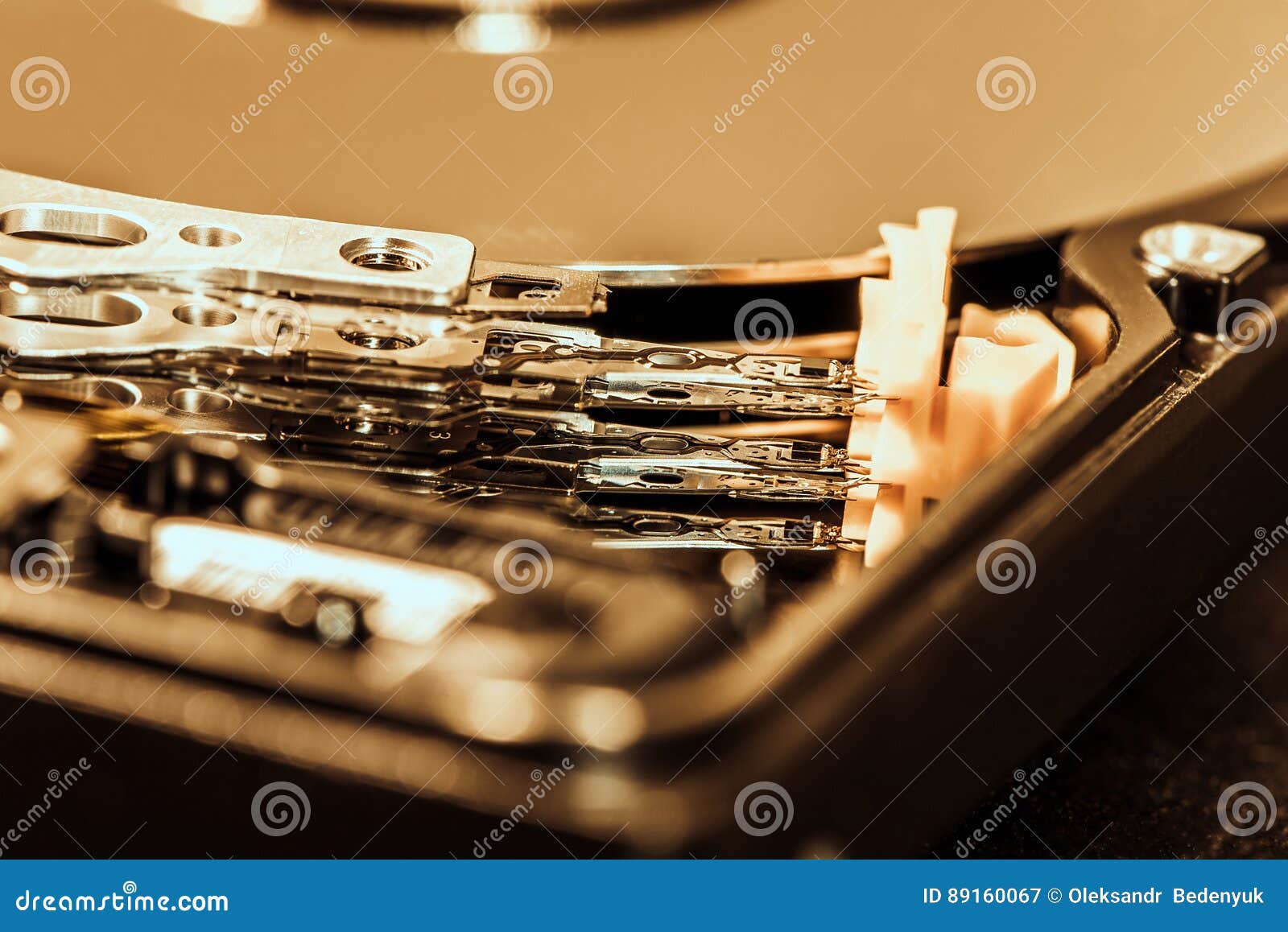Macro Shot of Open Hard Disc Drive Stock Image - Image of detail ...