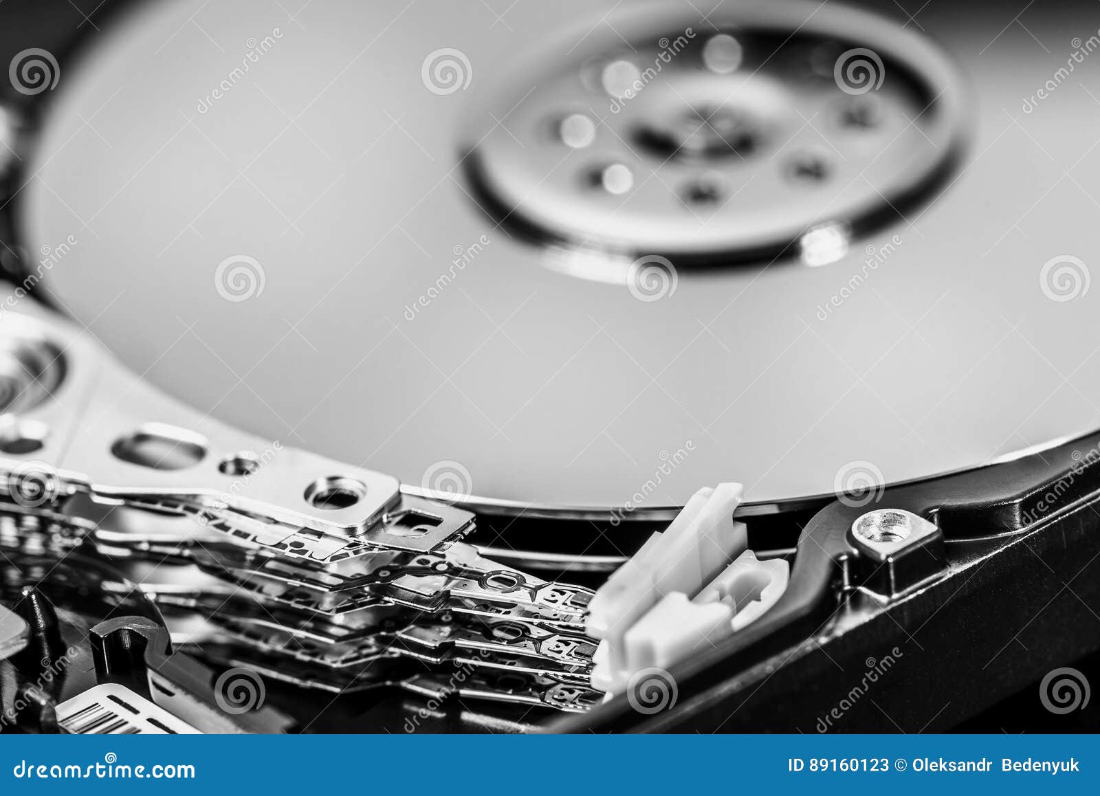 Macro Shot of Open Hard Disc Drive Stock Image - Image of closeup ...