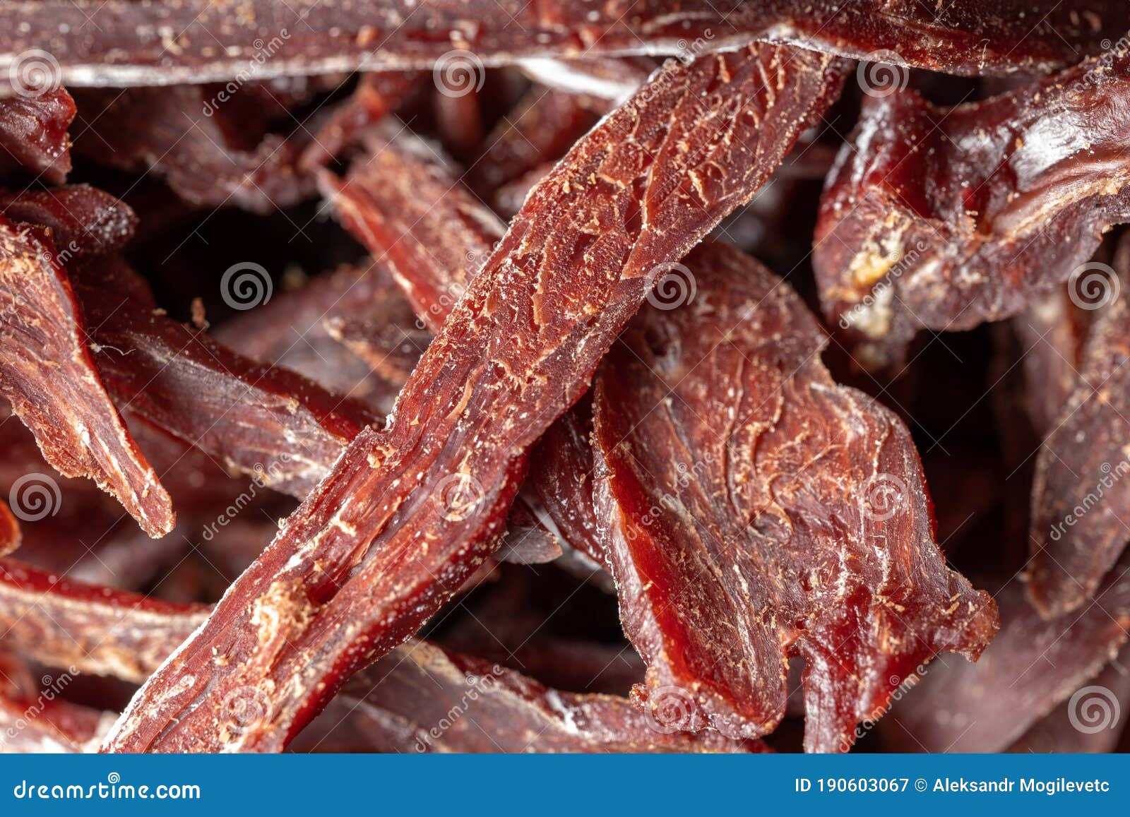 Macro Shot, Pieces of Dried Venison, Cut into Straws. Stock Image ...