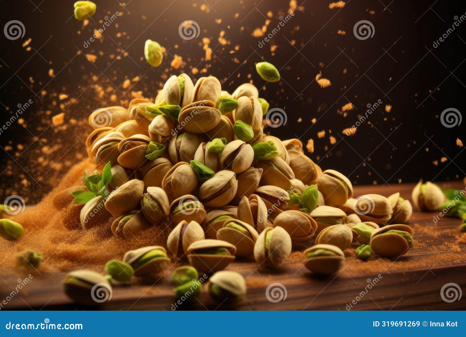 Macro Shot of Pistachio Nuts Falling in Dynamic Splash for Snack ...