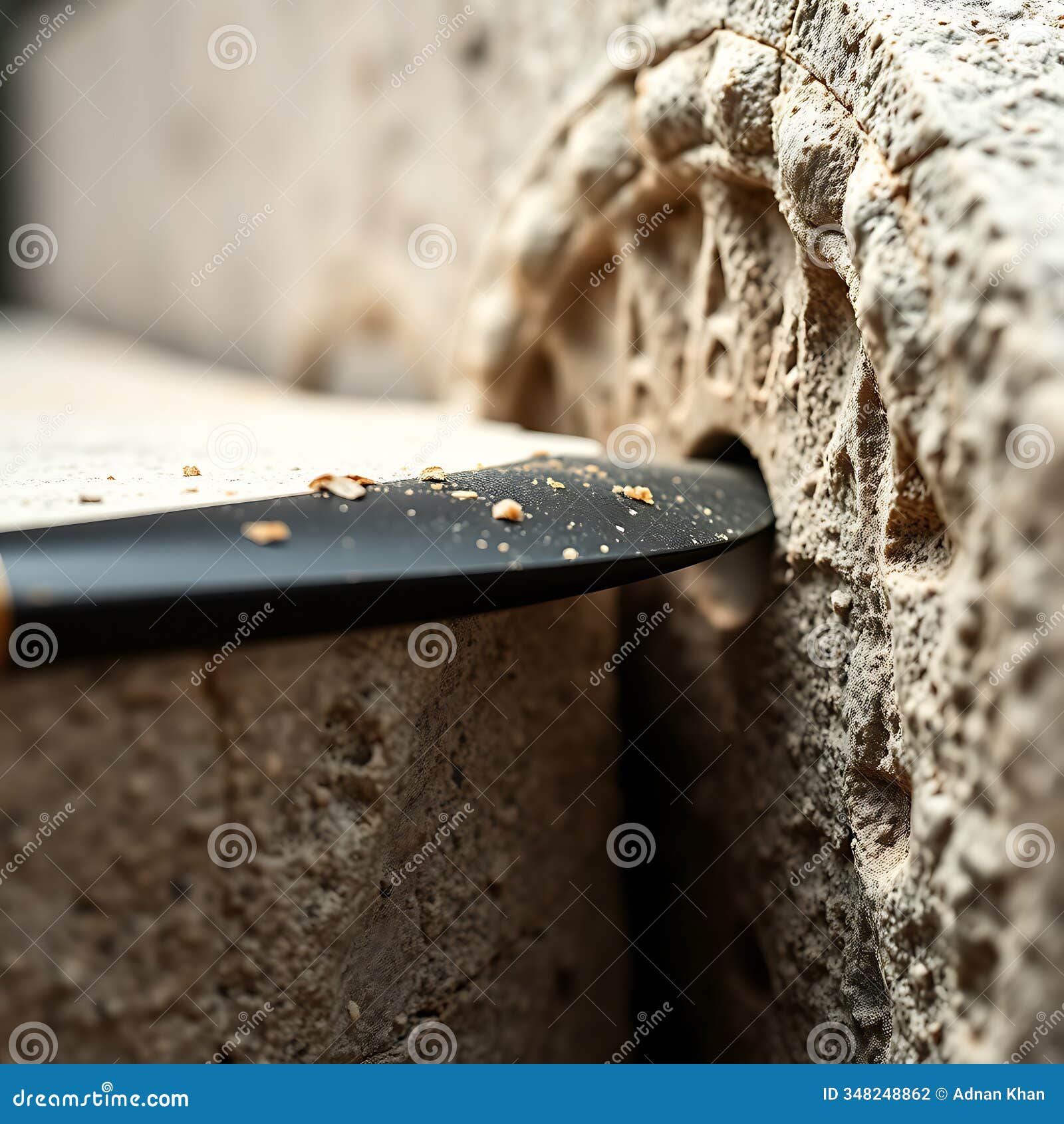 A Macro Shot of a Pneumatic Chisel Carving into Stone with the Tools ...