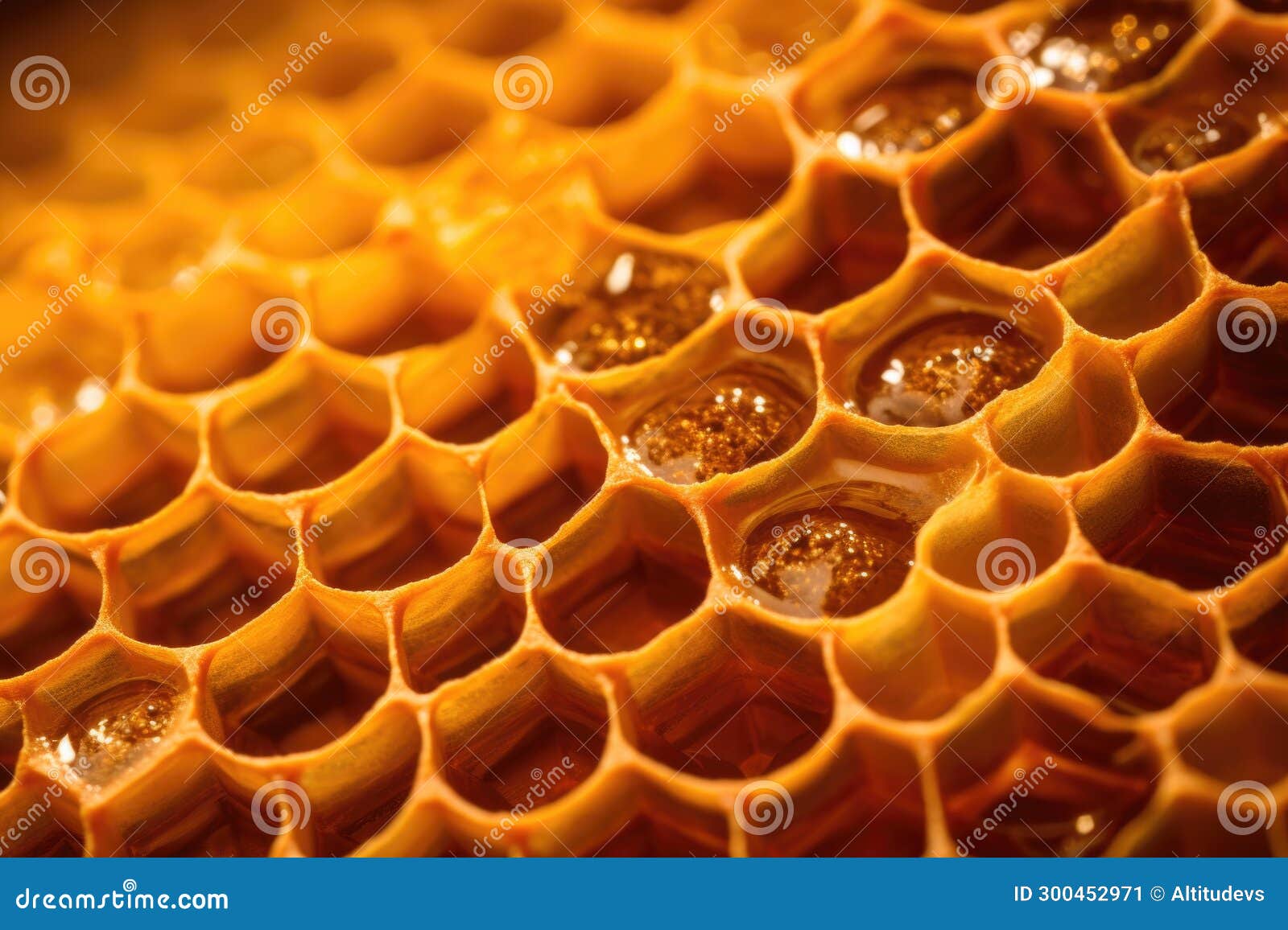 Macro Shot of Pollen Stored Inside Honeycomb Cells Stock Image - Image ...