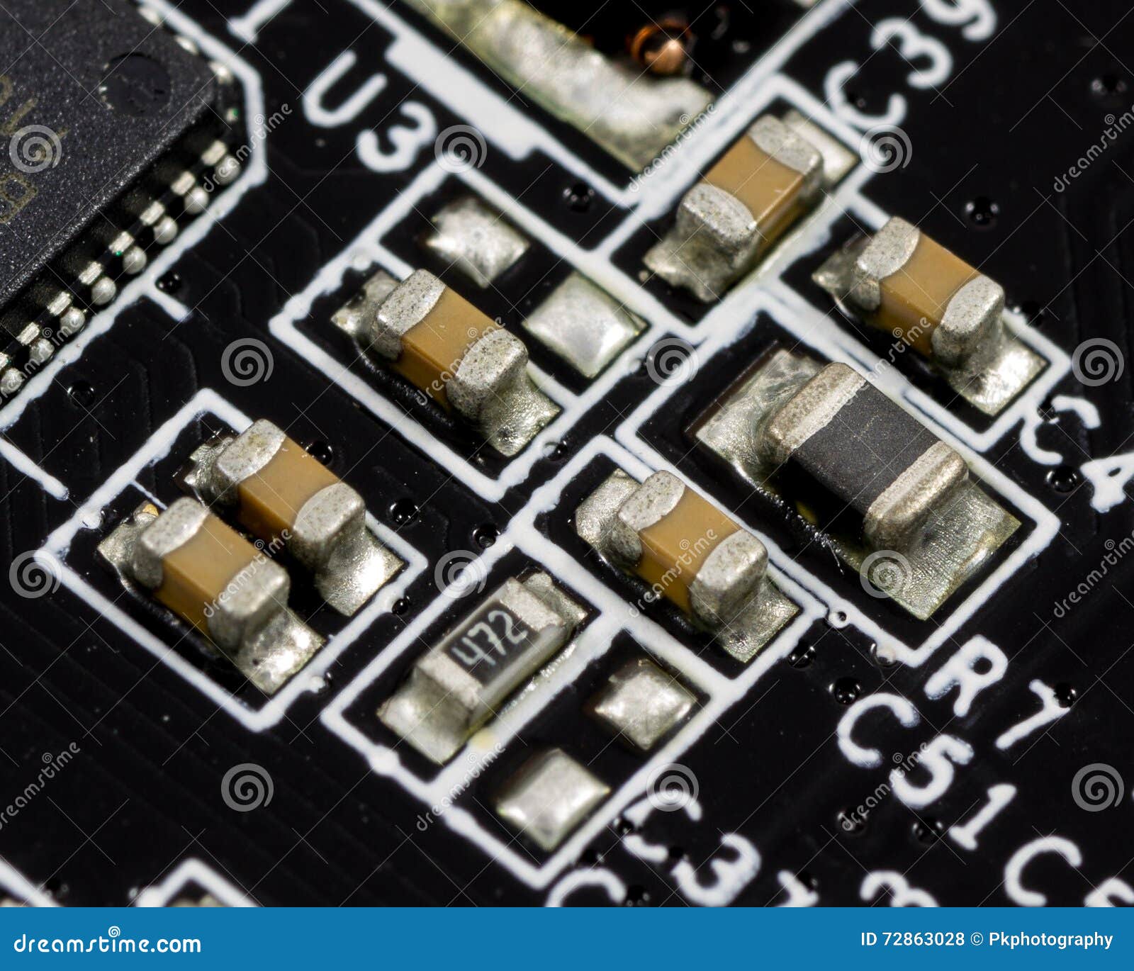 Macro Shot of Printed Circuit Board (PCB) Stock Photo - Image of ...