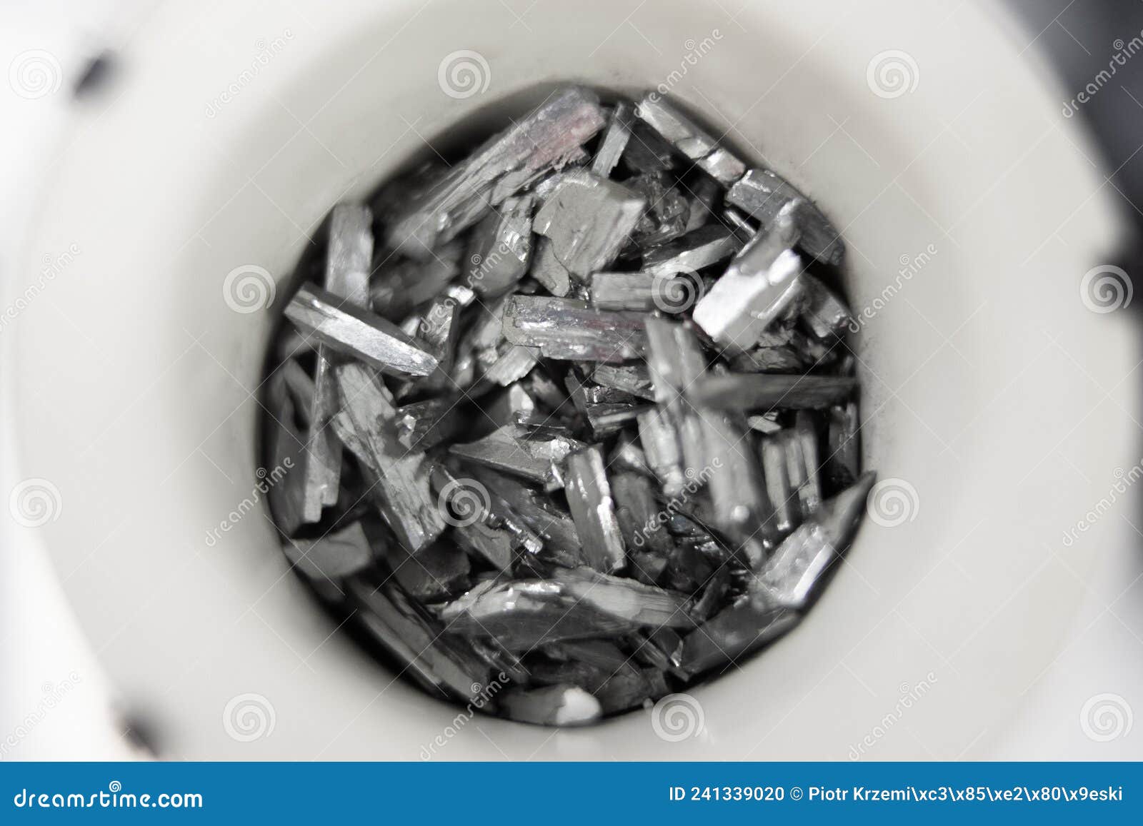 Macro Shot of Pure Zinc Telluride Element Crystals in a Container Stock ...