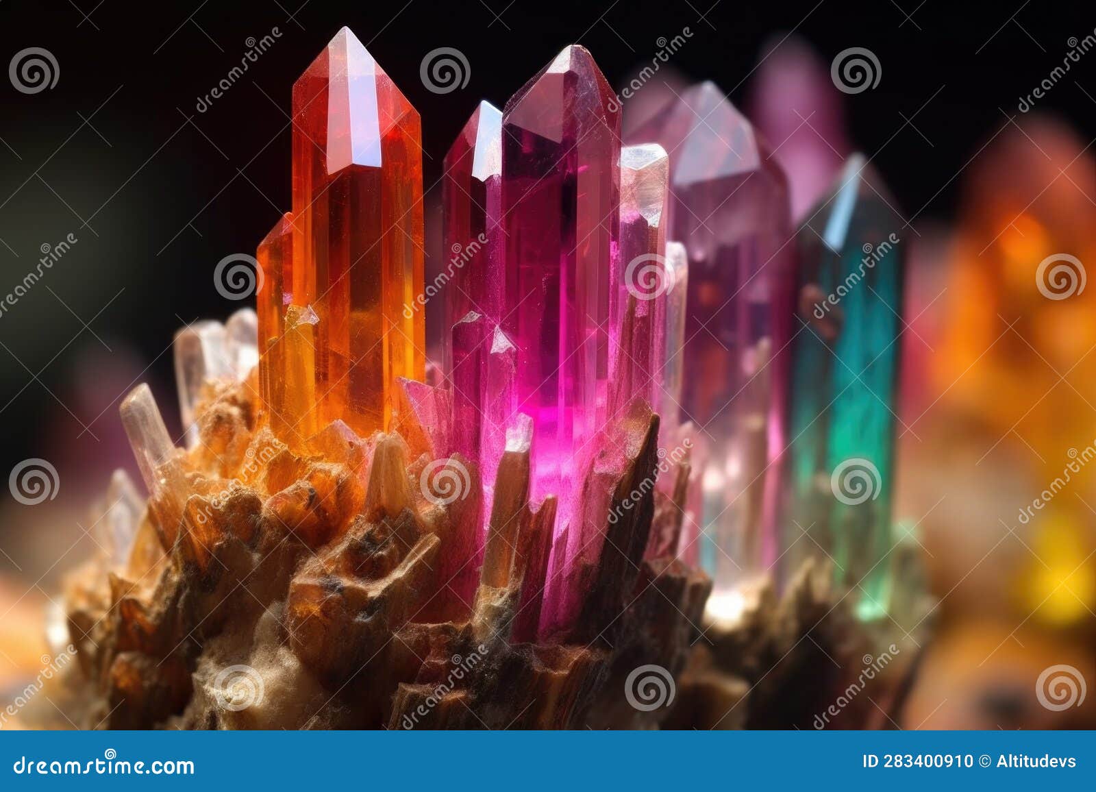 Macro Shot of Rainbow Crystal Reflecting Light Stock Photo - Image of ...
