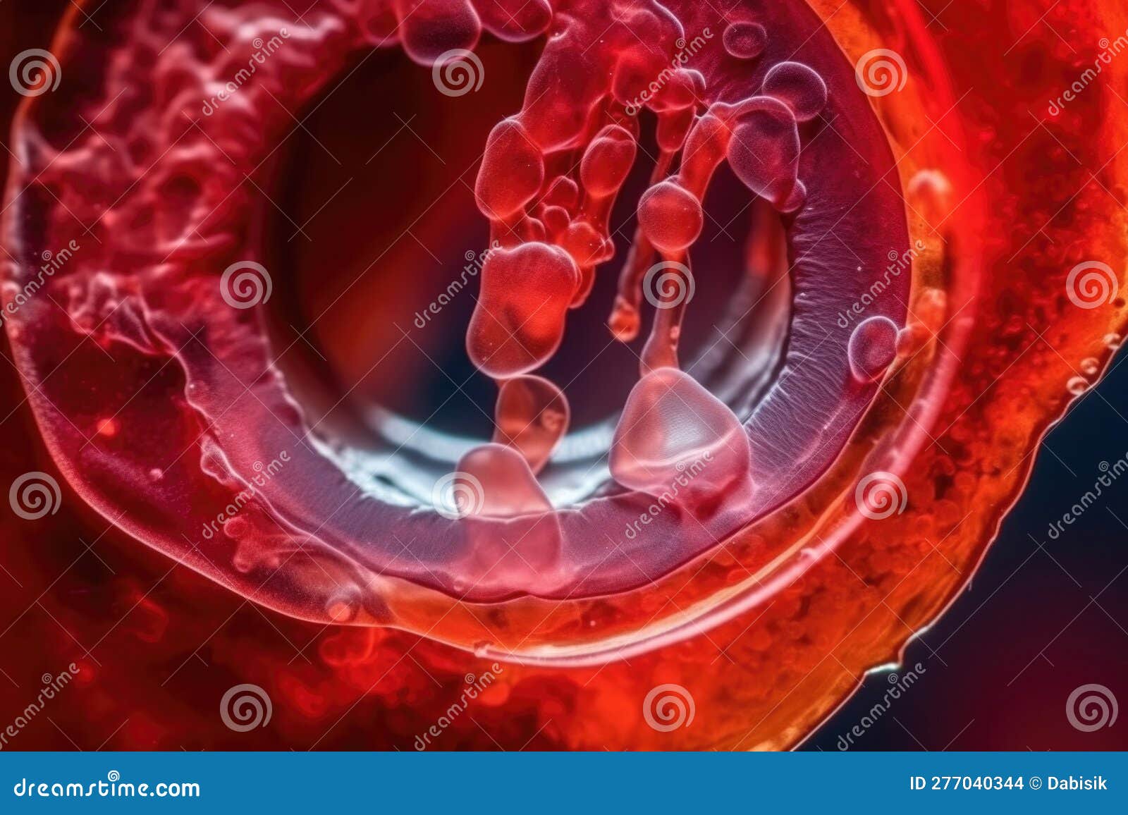 Macro Shot of Red Blood Cells in Artery. Generative AI Stock ...