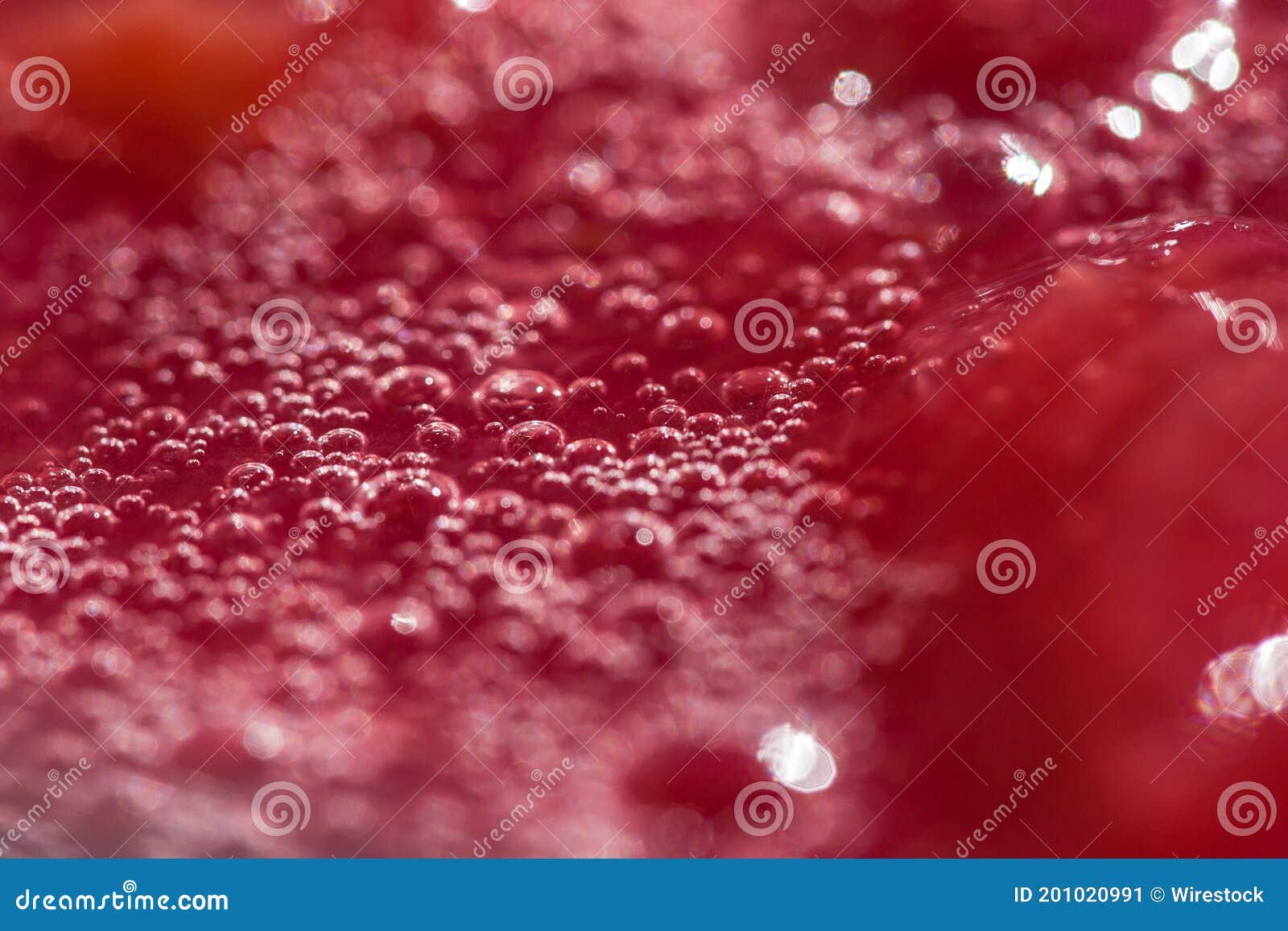 Macro Shot of a Red Bubbly Liquid Stock Image - Image of liquid, bubble ...