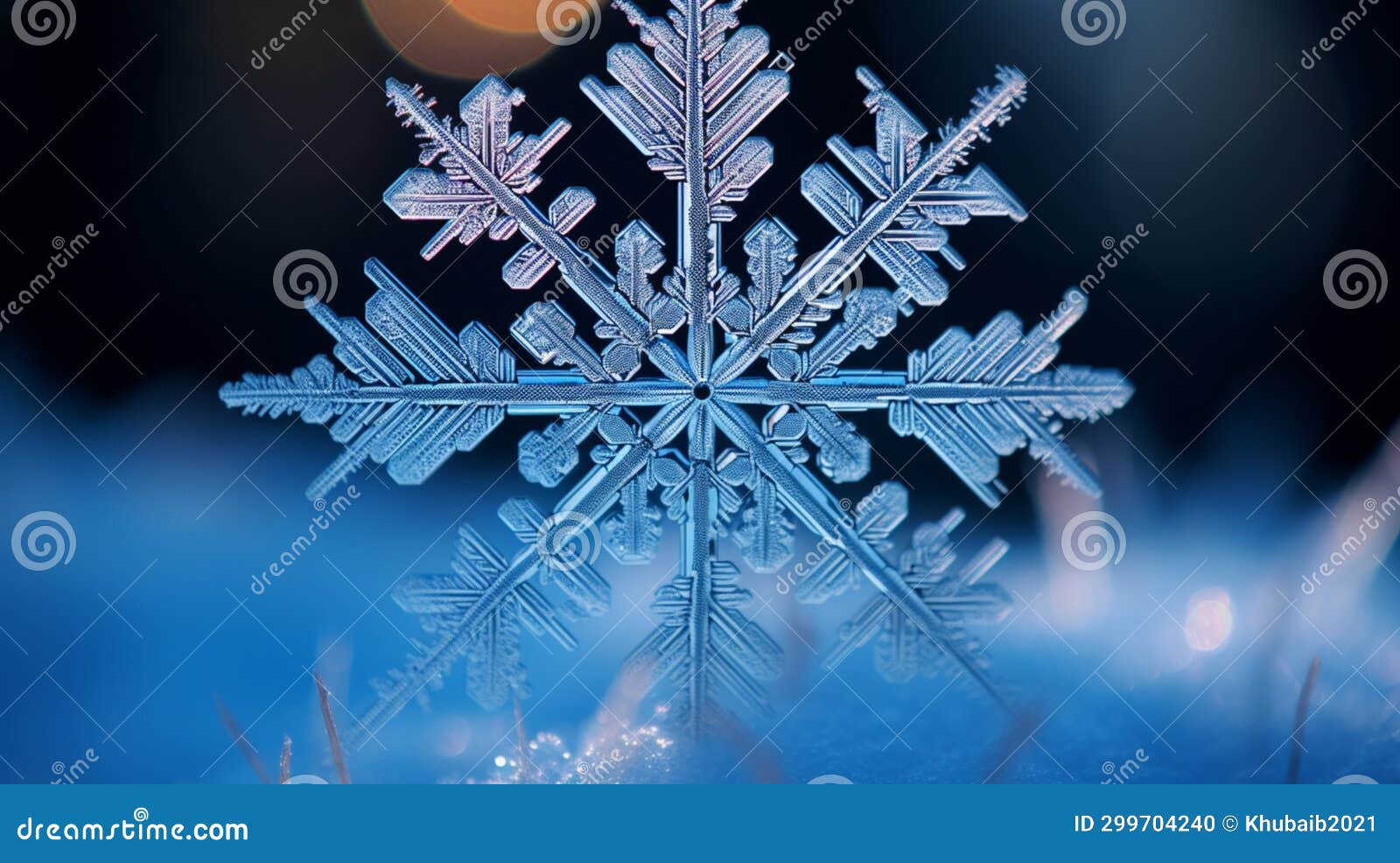 A Macro Shot of a Snowflake S Intricate Design Stock Illustration ...