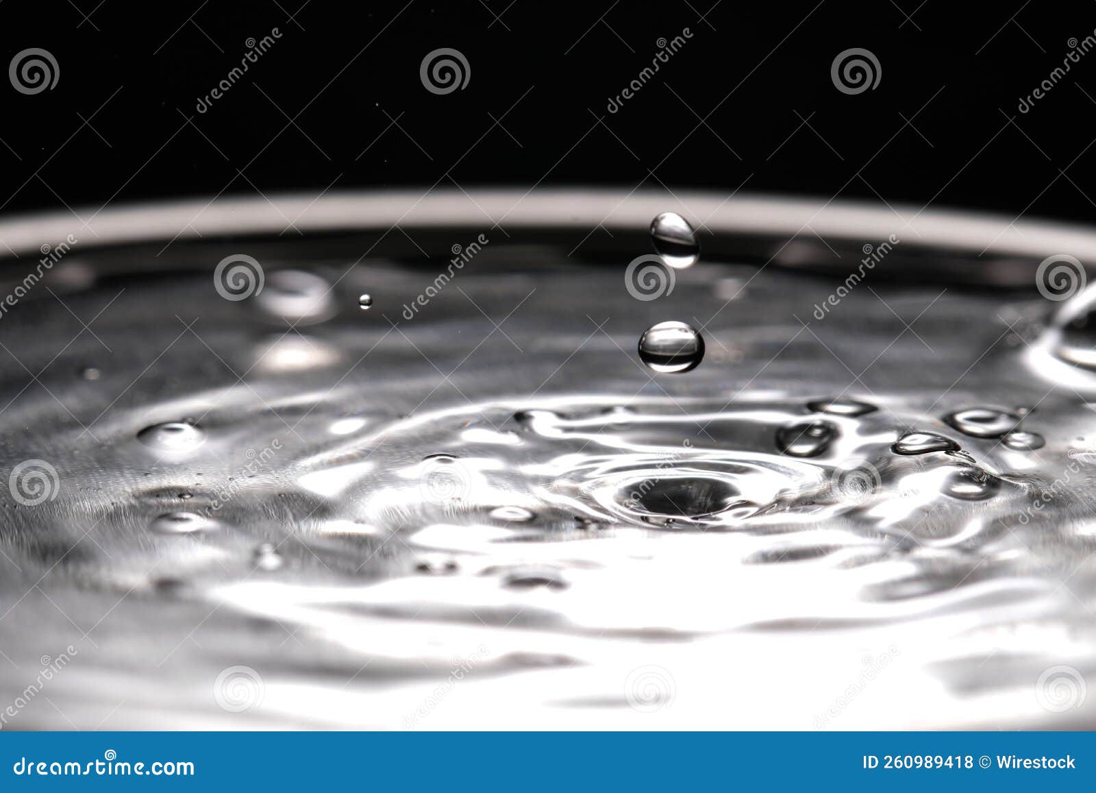 Macro Shot of Splashing Water Drop, Grayscale Shot Stock Photo - Image ...