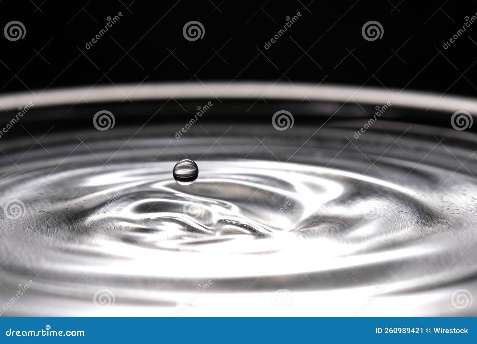 Macro Shot of Splashing Water Drop, Grayscale Shot Stock Image - Image ...