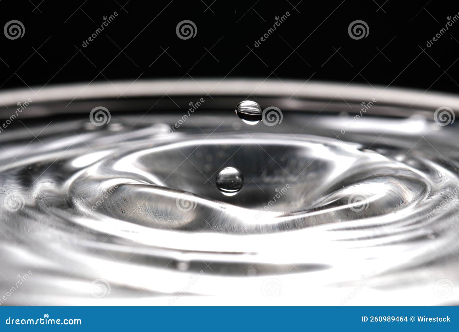 Macro Shot of Splashing Water Drop, Grayscale Shot Stock Photo - Image ...
