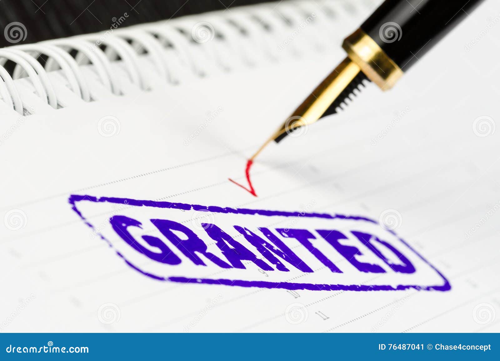 Macro Shot of Stamp Granted Stock Image - Image of admission, granted ...