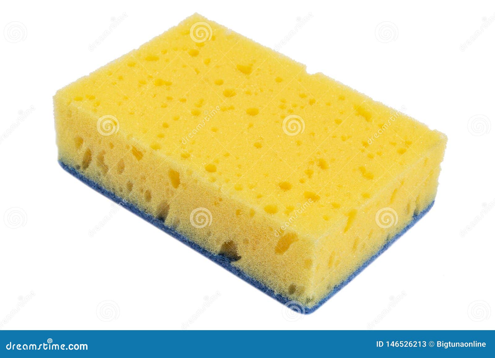 Macro Shot of a Surface of Plastic Yellow Sponge Isolated on White ...