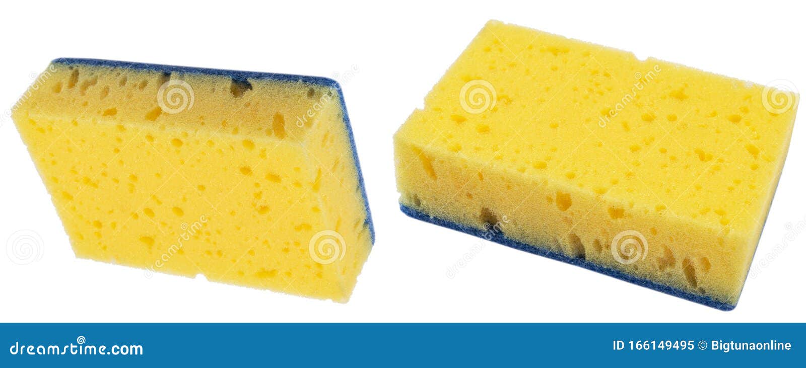 Macro Shot of a Surface of Plastic Yellow Sponge Isolated on White ...