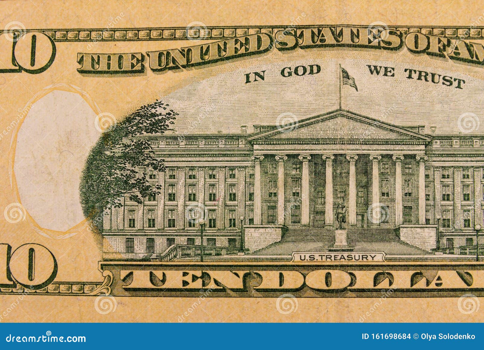 Macro Shot of Ten Dollars Banknote Stock Photo - Image of bill, america ...