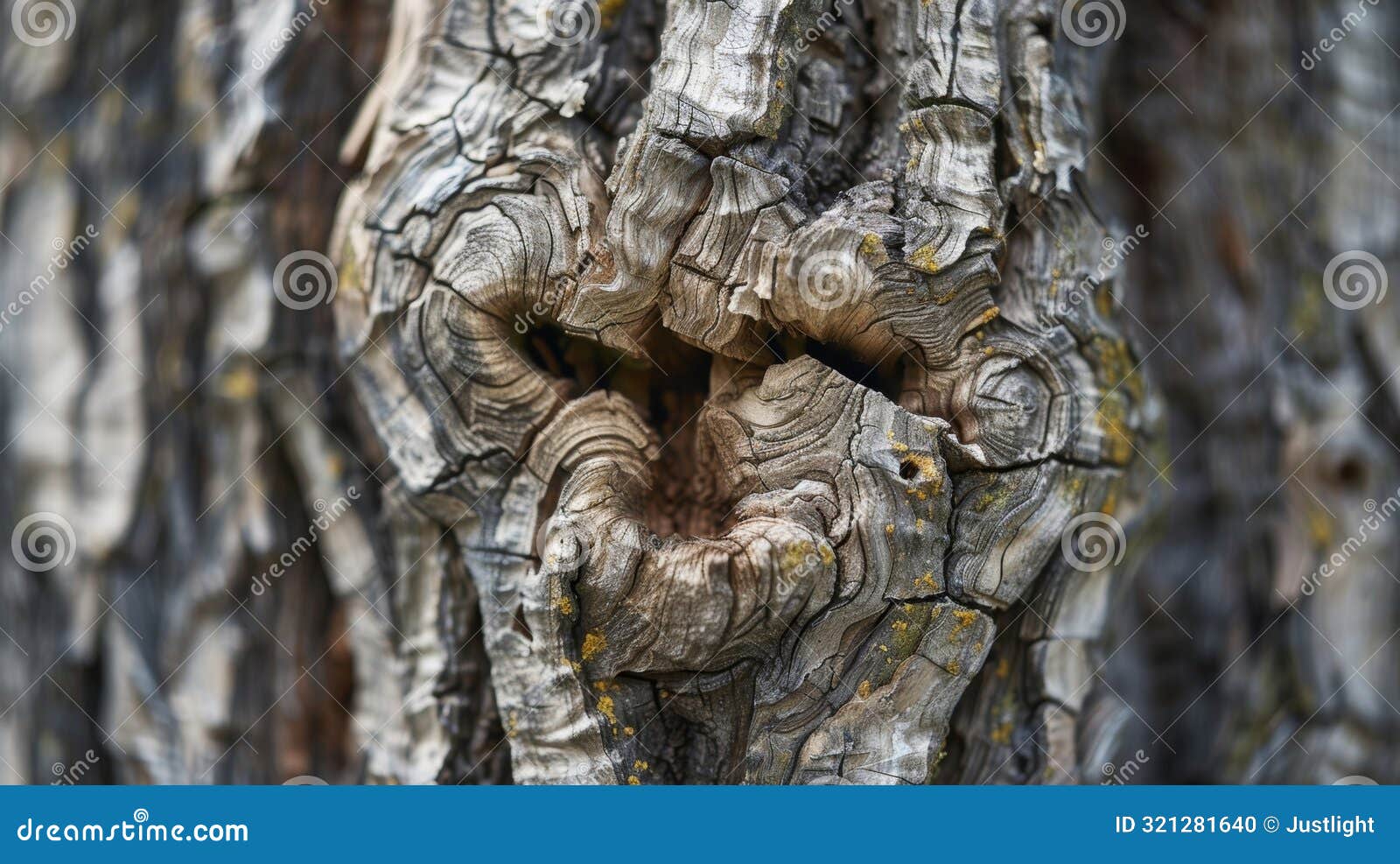 A Macro Shot of a Tree Knots Rough Surface Showcasing the Torn Layers ...