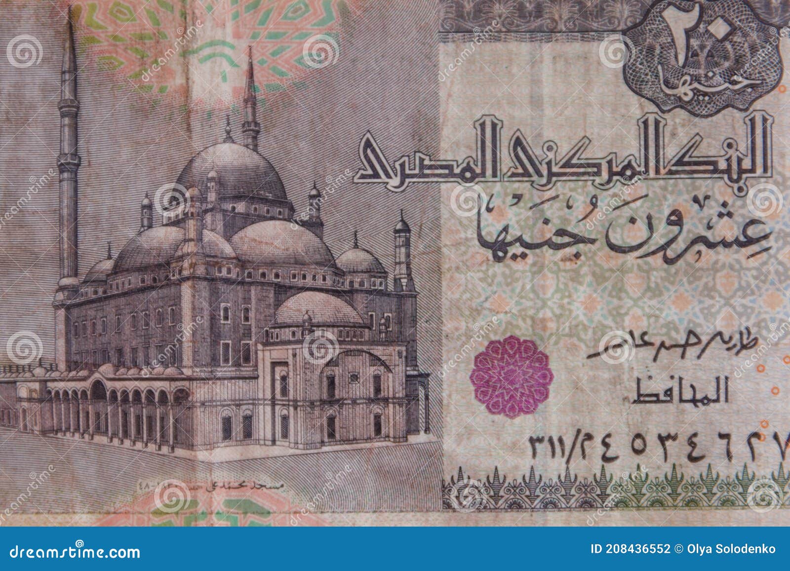 Macro Shot of Twenty Egyptian Pounds Bill Stock Photo - Image of ...